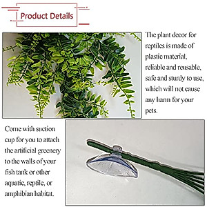 Freiomyi Reptile Vines Plants Flexible Jungle Terrarium Plant Leaves Decor Bearded Dragon Climbing Fake Plastic Leaves Pet Habitat Decoration for Lizard, Hermit Crab, Snake, Frogs