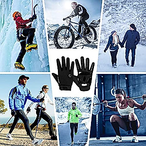 Cycling Gloves Bike Gloves Biking Gloves for Men Women,Touchscreen Full Finger Shock-absorbing Mountain Bike Gloves,5MM Gel Pads MTB Road Bicycle Gloves for Running,Hiking,Outdoor Sports-Black-XL