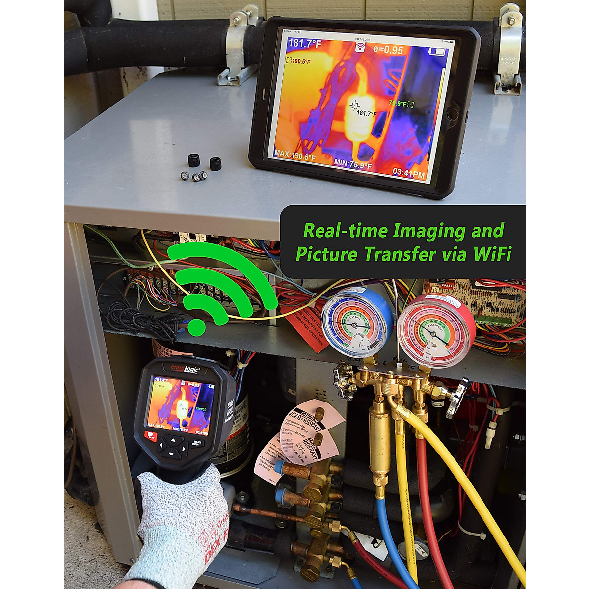 ennoLogic Thermal Imaging Camera with WiFi - 320 x 240 IR Infrared Thermal Imager with 3.5" 640x480 TFT Display - eT450C
