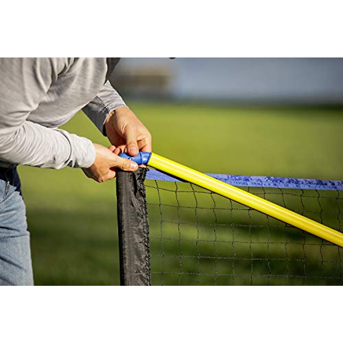 Triumph Sports Multi-Sport Versatile Combo Outdoor Game Net Set Includes Volleyball, Badminton, and Pickleball, Blue (35-7510-2)