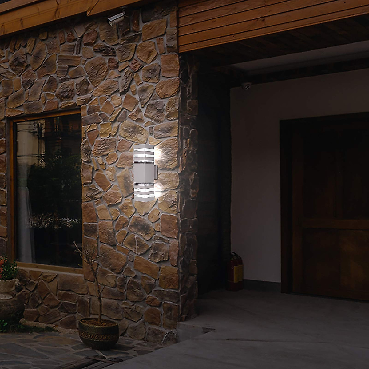 AOZBZ Modern Outdoor Wall Light, Waterproof Wall Mount Light Fixtures, Up Down Dual Head Lighting Source, Porch lights for Courtyard Garden Corridor (2 pack)