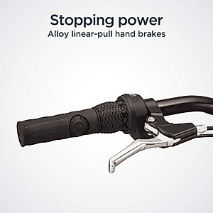 Schwinn GTX 1.0 Comfort Adult Hybrid Bike for Men and Women, Dual Sport Bicycle, 700c Wheels, 17.5-Inch Step-Through Aluminum Frame, 21-Speed Twist Shifters, Alloy Linear Pull Brake, Black