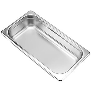 SINJEUN 6 Pack 1/3 Size Steam Pan, Commercial Stainless Steel Pan Steam Table Pan for Restaurant, Hotel, Catering, Silver