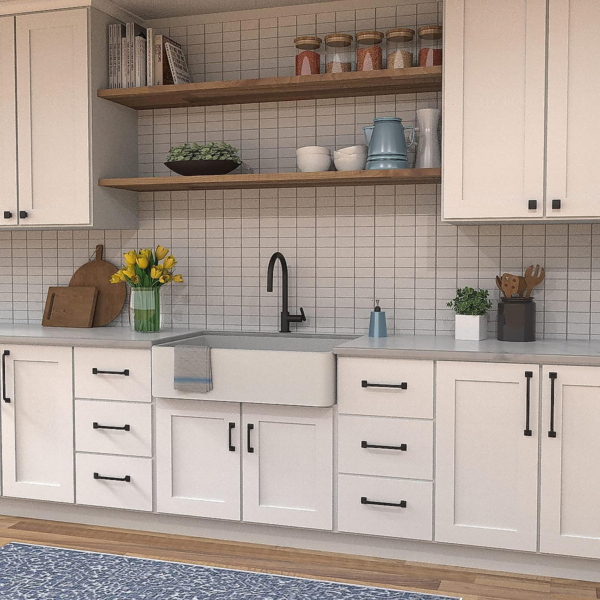 Hickory Hardware 10 Pack Solid Core Kitchen Cabinet Knobs, Luxury Cabinet and Dresser Knobs, Handle Pulls for Doors & Drawers, 1-7/16 Inch, Black Iron, Forge Collection