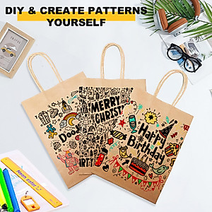 BAG BOX Gift Bags Paper Bags with Handles,Kraft Paper Shopping Bags For Small Business Small Gift Bags with Handles for Grocery Birthday Party Supplies