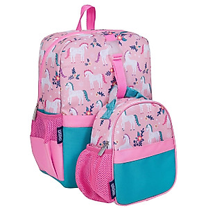 Wildkin Pack-it-All Backpack Bundle with Clip-in Lunch Box (Magical Unicorns)