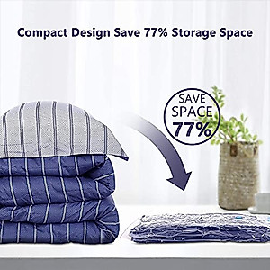 Suob Vacuum Storage Bags - 8 Pack (4 Large + 4 Small) Vacuum Seal Bags for Clothing - Vacuum Sealed Storage Clothes Comforters Blanket - Space Save for Suitcase Closet Vacuum Seal Storage Bags