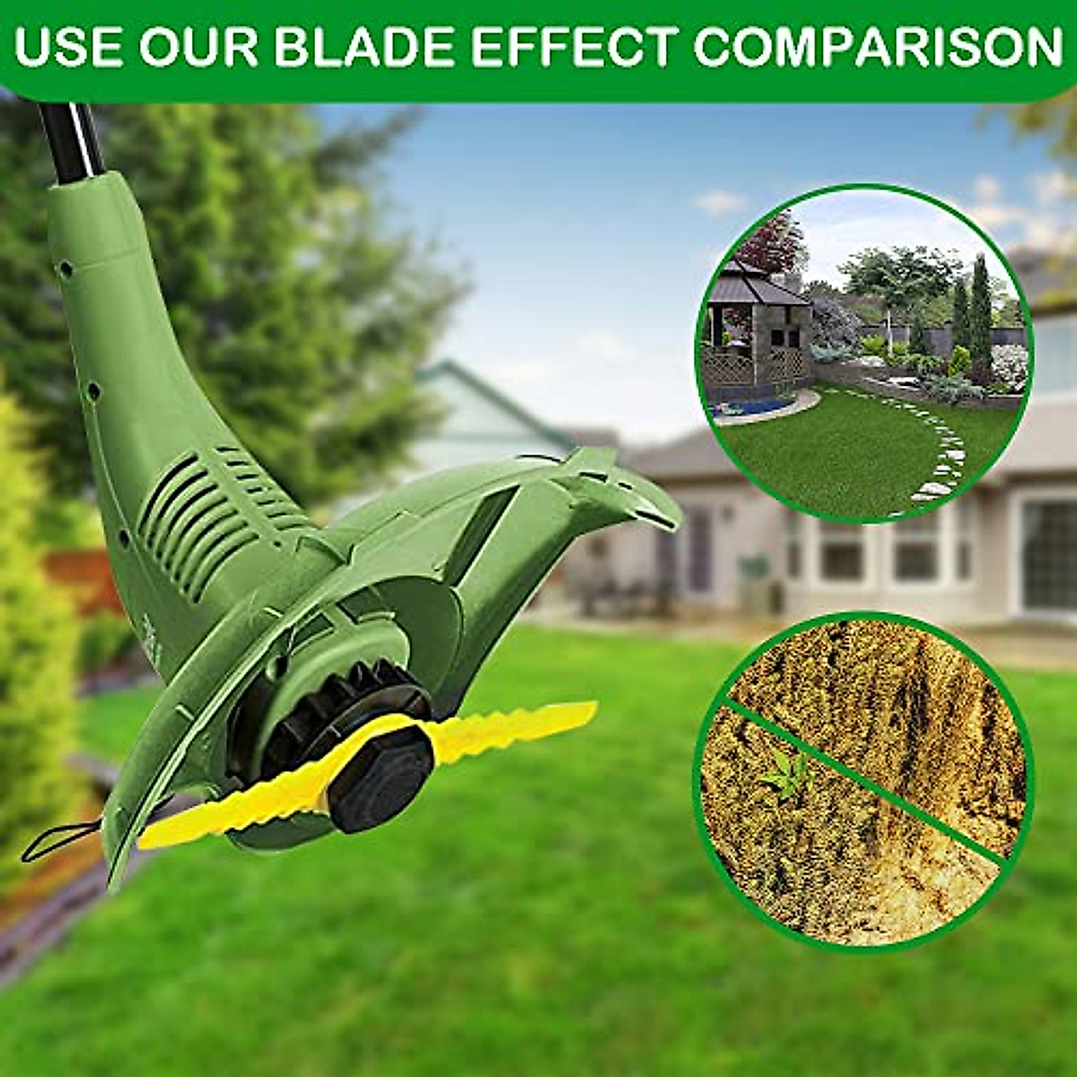 SB601RB-3Pack Replacement Blade Sharp Blade, Replacement Blades, Weed Wacker Blades Compatible with Electric/Trimmer/Edger Blade for SB600E, SB601E & SB602E, Yellow