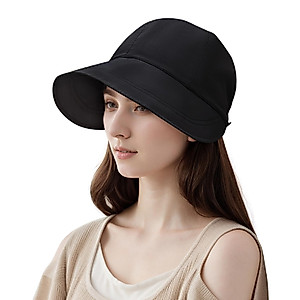 Muryobao Womens Ponytail Baseball Cap Adjustable Summer Quick Drying Baseball Hat Soft UV Sun Protection Hat for Outdoor Sport Travel with Buttons Black
