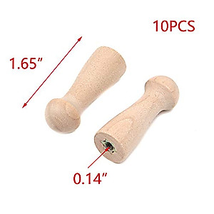 T Tulead 0.59"x1.65" Wood Hook Coat Hook Clothes Hooks Kitchen Bathroom Hooks Pack of 10 with Mounting Screws
