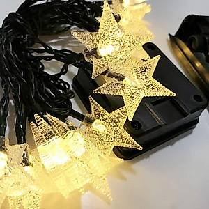 SMATOLS Solar Christmas Snowflake String Lights,50 LED Waterproof Multicolor Fairy Lights for Garden