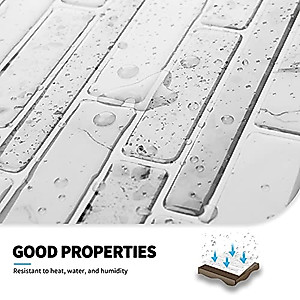 Art3d Peel and Stick Brick Kitchen Backsplash Self-Adhesive Wall Tile Stone Design, 10 Sheets (White)