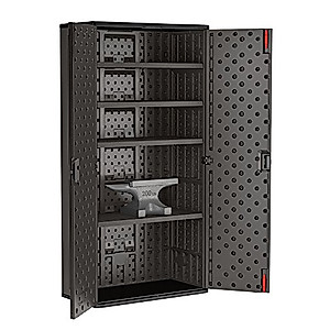Suncast Commercial Mega Tall Cabinet Blow Molded 4 Shelf, Black