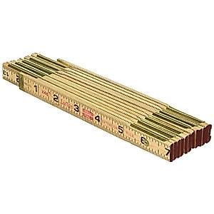 Crescent Lufkin Wood Rule, 6' Brass Ext, Black , Brown - X46SLN