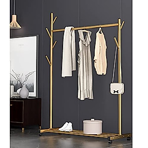 n/a Metal Hanger Marble Hanger Floor Bedroom Living Room Hanging Clothes Modern and Simple (Color : Rose Gold, Size : 169 * 80 * 46cm)