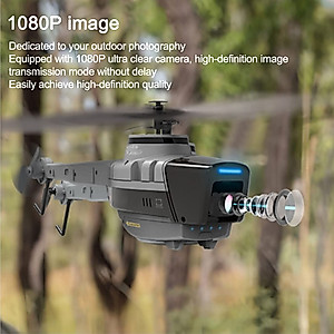 CHUO C128 Drone Model, Remote Control Helicopter for Adults, RC Helicopter Toys 2.4G 4CH Aileronless RC Airplanes Military Aircraft Helicopter Model - RTF Version