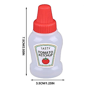 Mini Ketchup Bottles, 25ml Mini Condiment Squeeze Bottles Plastic Sauce Bottles Containers Empty Ketchup and Mustard Syrup Dispenser