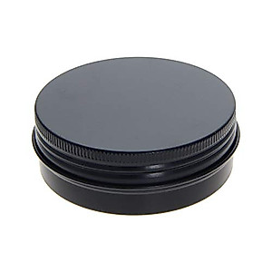 Othmro 20pcs 2oz Metal Round Tins Aluminum Tin Cans Containers with Screw Lid, 68 * 25mm(DxH) Black tin cans for Salve, Spices, Lip Balm, Tea or Candies 60ml