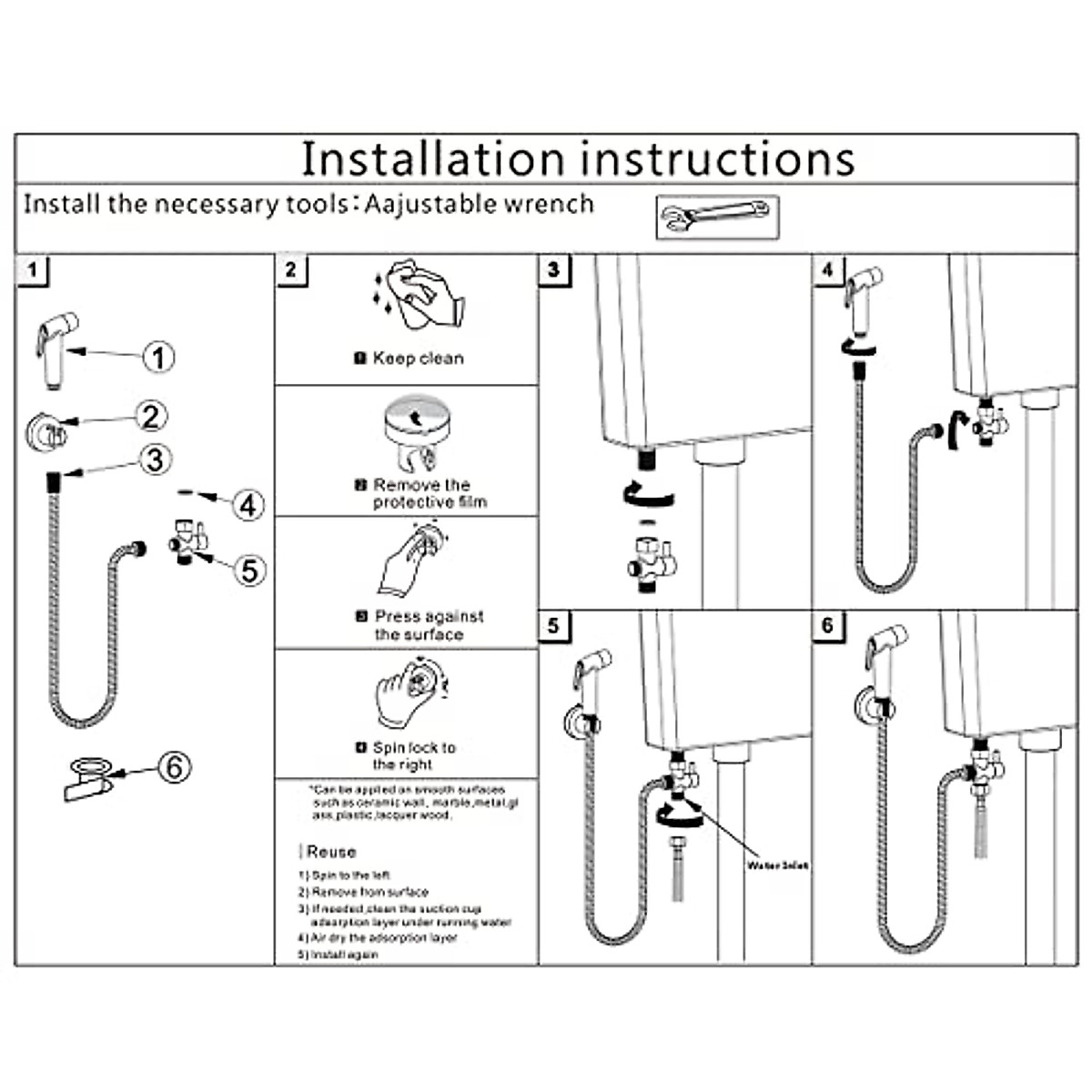 Handheld Bidet Sprayer for Toilet Kit (Black) - 4-Mode Shattaf Bidet Sprayer with Bidet Hose, Adjustable Water Pressure Cloth Diaper Sprayer,Toilet Bidet Attachment Sprayer for Personal Hygiene
