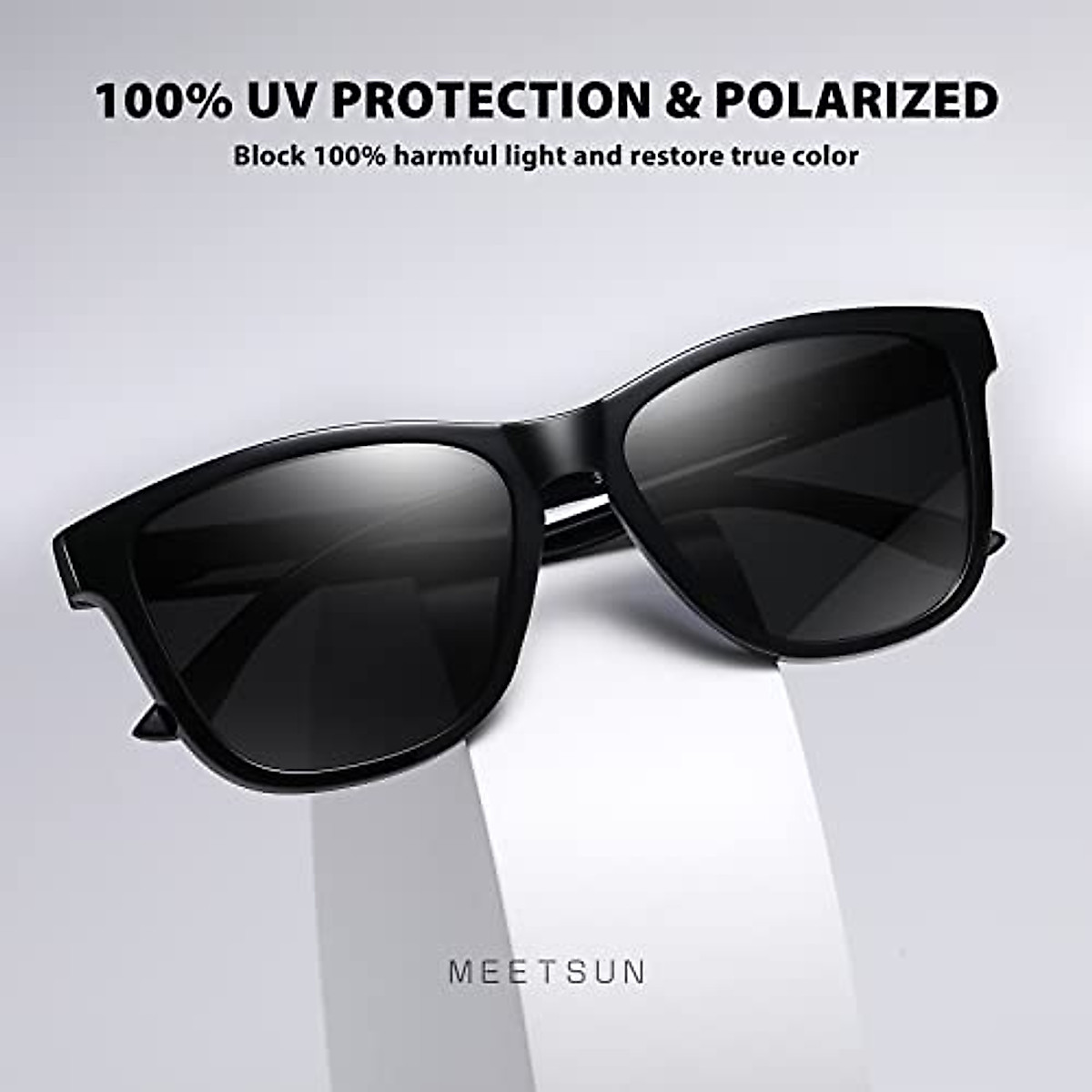 MEETSUN Polarized Sunglasses for Women Men Classic Retro Designer Style Fashion UV400 Protection 3 PACK Black Brown Gradient Pink Mirrored