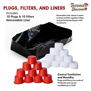 Boomer Shroomer Inflatable Monotub Kit, Mushroom Growing Kit Includes a Drain Port, Plugs & Filters, Removeable Liner [Patent No: US 11,871,706 B2]