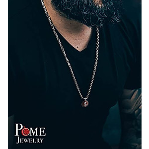 Pome Saint Benedict Coin Pendant Necklace in Sterling Silver, Made in America (16" Necklace)