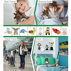 DolliBu Seahorse Stuffed Animal with Baseball Plush - Soft Huggable Seahorse, Adorable Playtime Seahorse Plush Toy, Cute Ocean Life Gift for Kids and Adults - 12 Inches