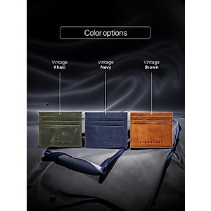 Bigardini Slim Minimalist Leather Card Wallet For Men & Women - RFID Blocking Leather Card Holder Wallets (Brown)