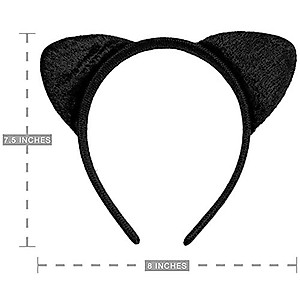 OLYPHAN Cat Costume Accessories Cat Ears and Tail Set Black Animal Halloween Accessory Kit for Women/Adults Cat Cosplay Pack w. Bell Choker Necklace 3 PCS