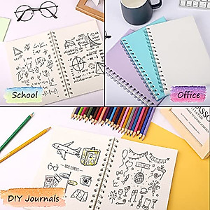 EOOUT Dotted Journal Spiral Notebook 4 Pack A5 Spiral Dot Grid Notebook for School, Office, Artist Writing Drawing, 100 Sheets/200 Pages, Blue, Pink, Purple, Transparent