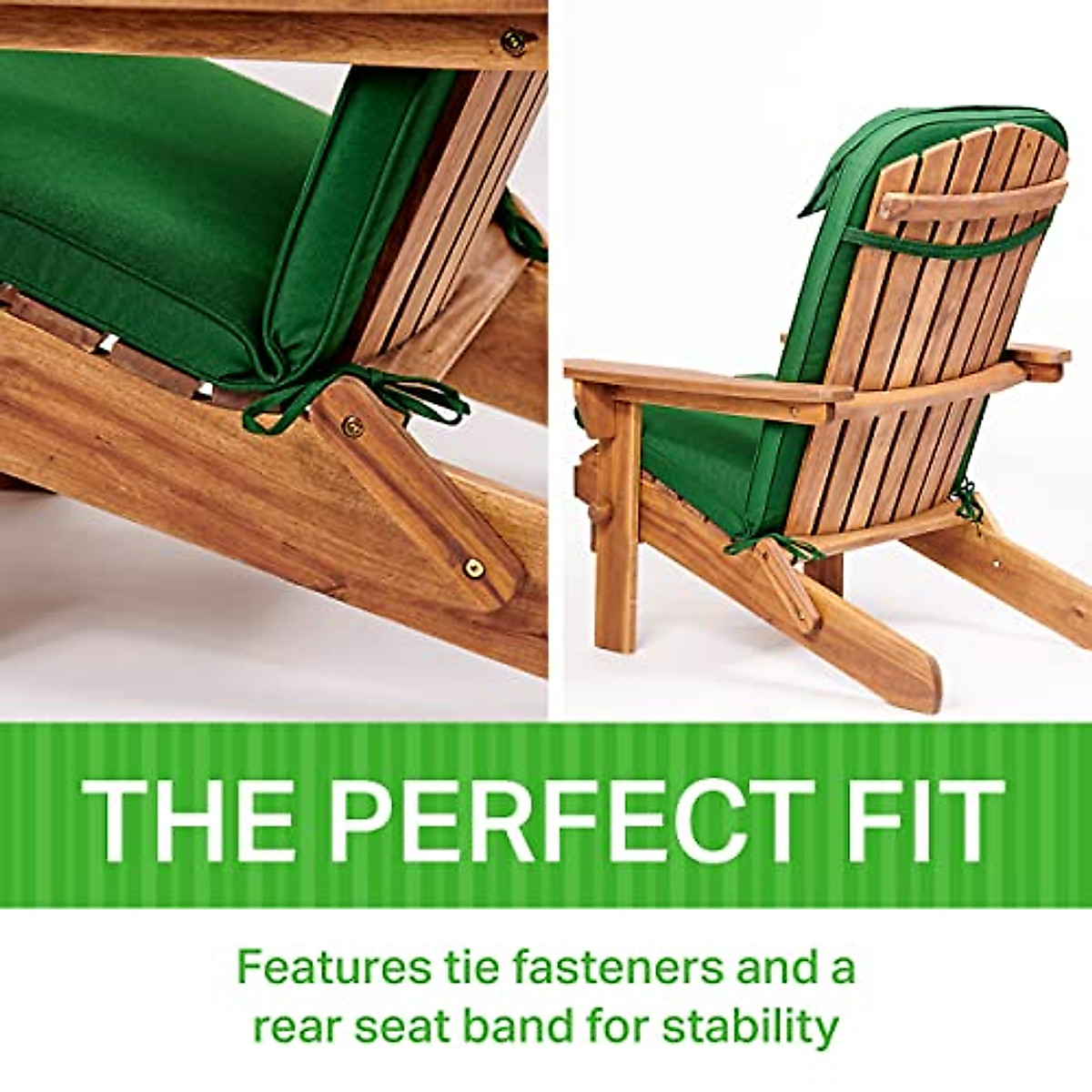 Plant Theatre Adirondack Chair Cushion - High Back Patio Chair Cushion for Outdoor Furniture - Outdoor Chair Cushions for Rocking Chairs, Front Porch, Yard and Lawn Furniture - 49" x 22" Navy Blue