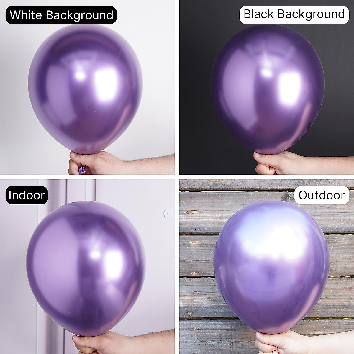 PartyWoo Metallic Purple Balloons, 140 pcs Purple Metallic Balloons Different Sizes Pack of 18 Inch 12 Inch 10 Inch 5 Inch Purple Balloons for Balloon Garland Arch as Party Decorations, Purple-G105