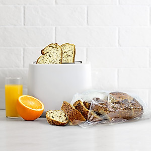 Bread Bags with Ties, Reusable, 100 Clear Bags and 100 Ties