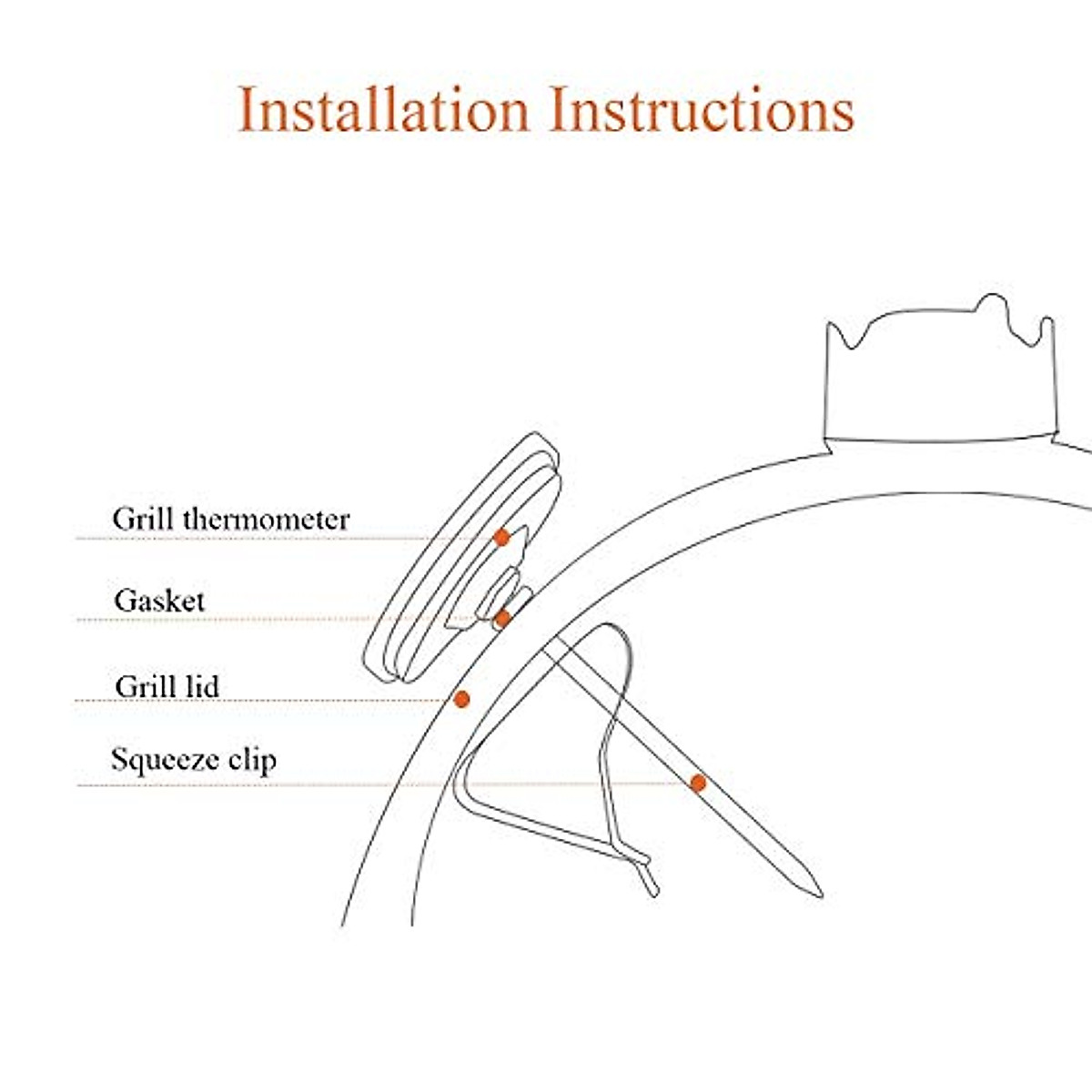 Grill Smoker Temperature Gauge Replacement with 3.3" Large Face, 150-900°F,Waterproof No-Fog Glass Lens – Replacement for a Variety of Different Grill Thermometer Such as Big Green Egg (Black)
