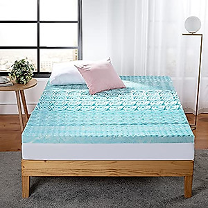 ZINUS 3 Inch Green Tea Cooling Gel Memory Foam Zoned Support Mattress Topper, Queen