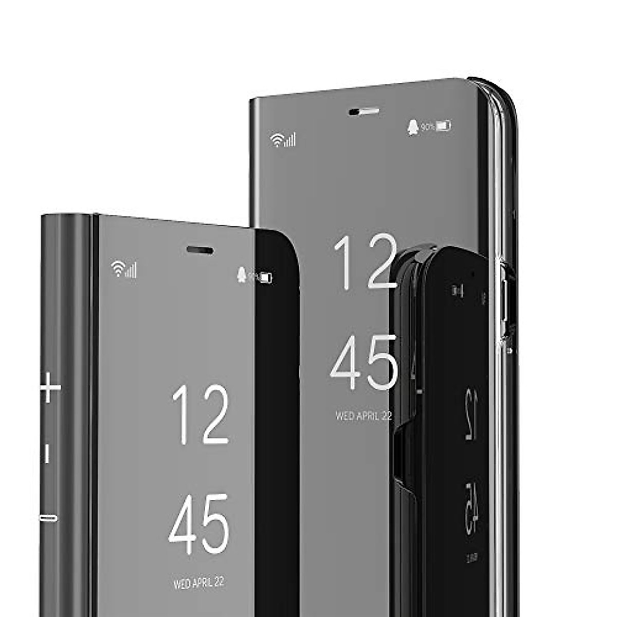 Asdsinfor Compatible with Xiaomi Redmi Note 9S Case Slim Stylish Make Up Mirror Case Multi-Function Flip with Stand Case Compatible with Xiaomi Redmi Note 9 Pro/Note 9 Pro MAX Mirror PU Black QH