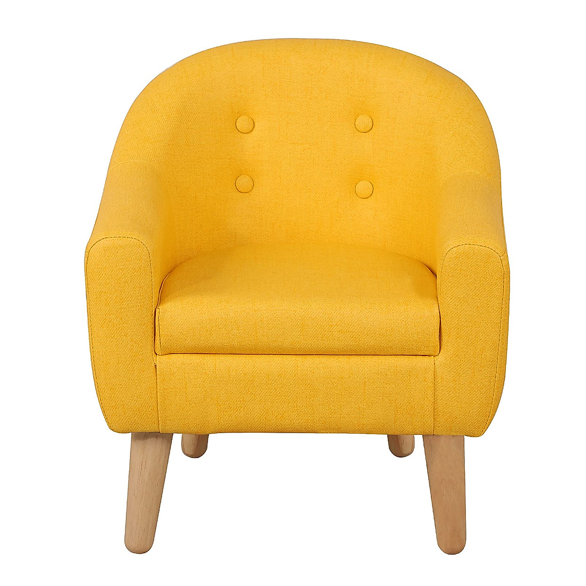 Getifun Single PVC Kids Sofa Chair, Toddler Sofa Couch with Wooden Legs, Children Armchair for Children Gift (Yellow)