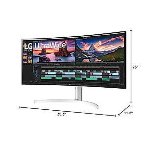 LG 38” 38BN95C-W QHD+ Nano IPS Curved UltraWide™ Monitor (3840x1600) with Thunderbolt™ 3 Port, 1 ms Response Time, 144 Hz Refresh Rate, DisplayHDR™ 600, Black Stabilizer & Dynamic Action Sync