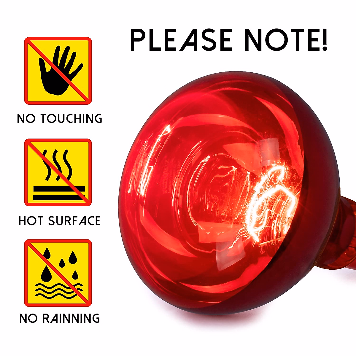 runquiz BR40 Red Heat Lamp Bulbs, 100 Watt Infrared Light Bulb, E26 Medium Base, for Bathroom Pet Poultry Reptiles Incandescent Heat Lamp, Infrared Bulb 1Pack