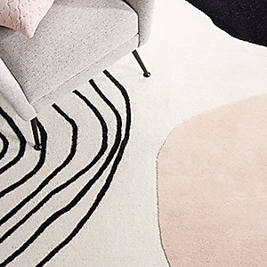 Safavieh Rodeo Drive Collection 3' x 5' Ivory/Blush RD860U Handmade Mid-Century Modern Abstract Wool Area Rug