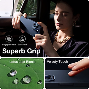 TORRAS Slim Yet Shockproof for iPhone 14 Pro Max Phone Case with 2X Tempered Screen Protectors, [Mil-Grade Drop Tested] Thinner Yet Tougher Protective iPhone 14 Pro Max Case 6.7 inch, Matte Black