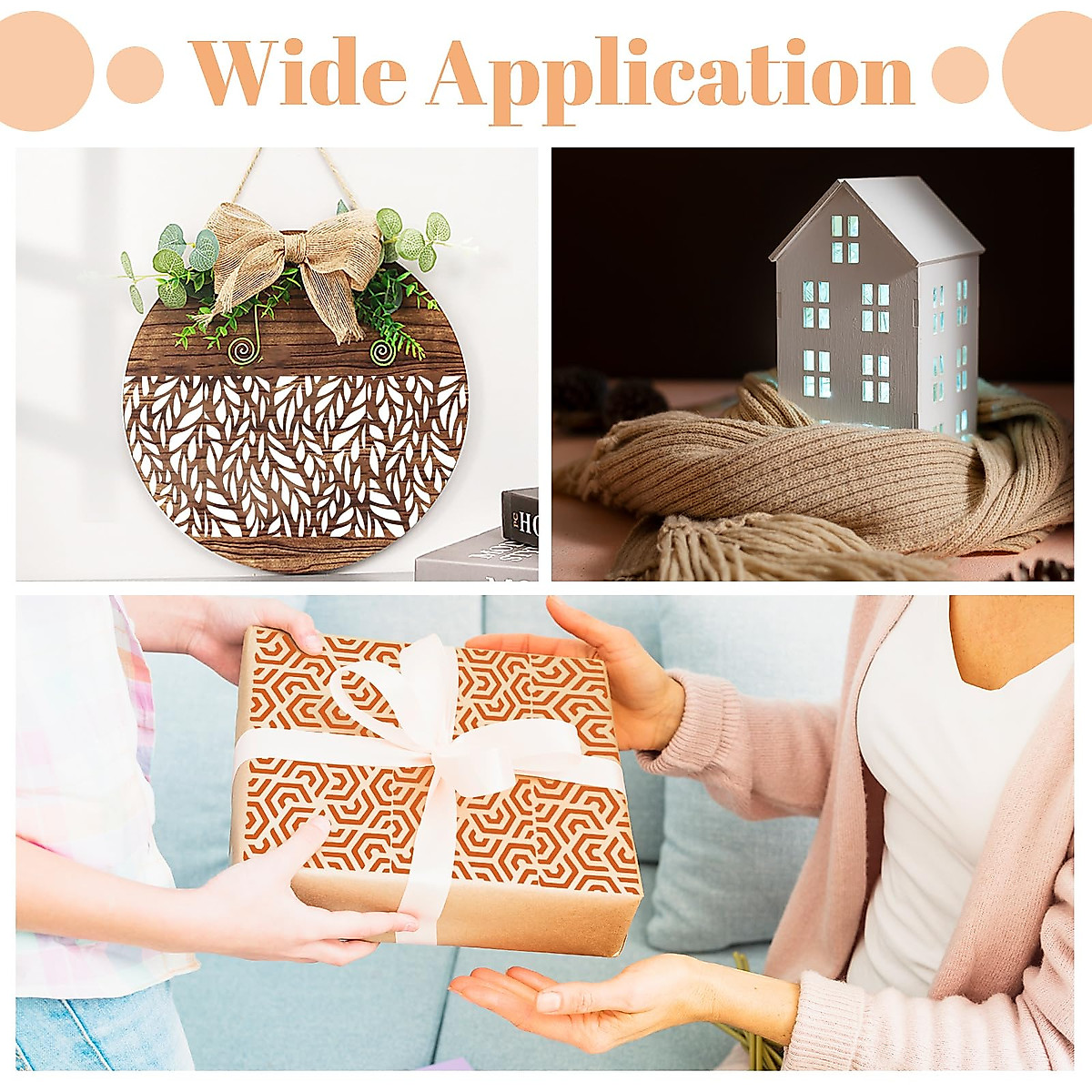 24Pcs Stencils for Painting, Reusable Geometric Painting Stencils Abstract Layering Christmas Stencil Decor for Painting on Wooden Furniture Floor Xmas Supplies