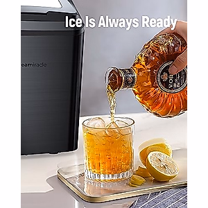 Dreamiracle Ice Maker Machine Countertop Self-Cleaning, 33lbs/24h, Two-Size Bullet Ice Cubes, 2.8L Water Tank, 9 Cubes/Batch