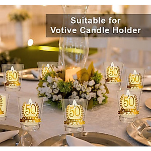 Bisyata 50th Birthday Shot Glass Gift Set for Women Men - 50 Birthday Party Decoration - 50th Gold Anniversary Table Decoration or Gift - 2oz Set of 6 - With Gift Box