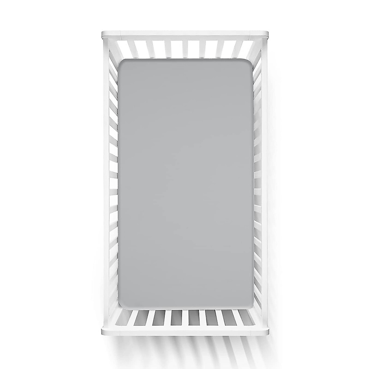 PHF Soft Mini Crib Sheets Set, 2 Pack Silky Comfy Pack N Play Sheets for Boys Girls, Universal Fit for Pack N Play, Playard and Mini Crib Mattresses, Grey & Grey