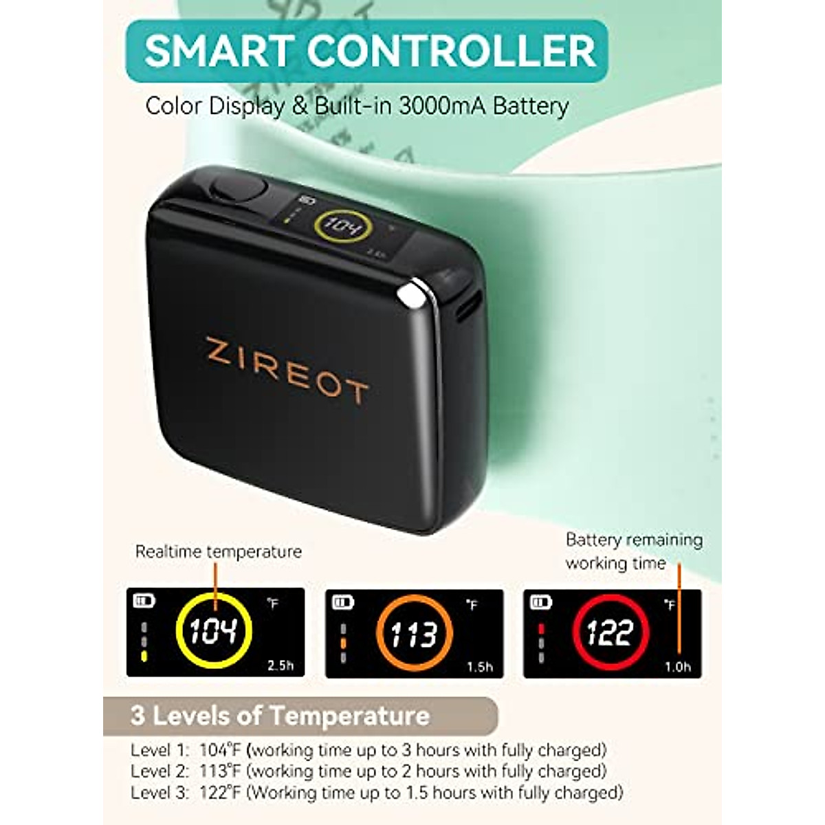 Cordless Heating Pad for Back Pain Relief-Portable Heating Pads for Cramps-Heated Back Wrap with Strap for Lower Back Pain Waist Lumbar Abdomen Arm and Leg (Large) Grey