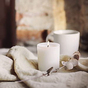 SUPMIND 12 Pack 10oz Glass Candle Jars with Lids and Sticky Labels, Empty Candle Jars for Making Candles Bulk Containers(Inner White)