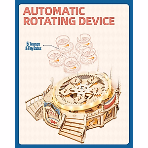 ROKR 3D Wooden Puzzles for Adults-LED Wooden Music Box Kits-Wood Model Kits to Build-3D Puzzles for Kids and Adults-Christmas STEM Toy Gifts