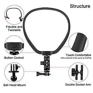 Taisioner POV Neck Mount Necklace Holder Chest Strap for Smartphone GoPro AKASO DJI Action Camera and Smart Phone Video Record Accessories