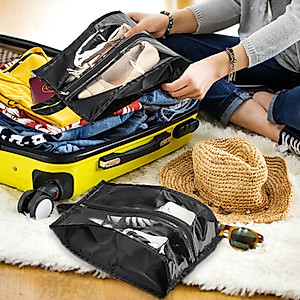 12 Pieces Shoe Bags for Travel Large Shoe Organizer for Men Women Waterproof Portable Shoe Bags with Sturdy Zipper for Travel Home Luggage Handbag, Black, 7.9 x 15.7 Inch